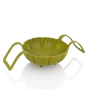 Zavor Silicone Steamer Basket & Strainer for 6Qt & Larger Pressure Cookers, Multicookers, Instant & Stock Pots | BPA-free, Non-scratch Pressure Cooker Accessories Collection, Green (ZACMISB22)