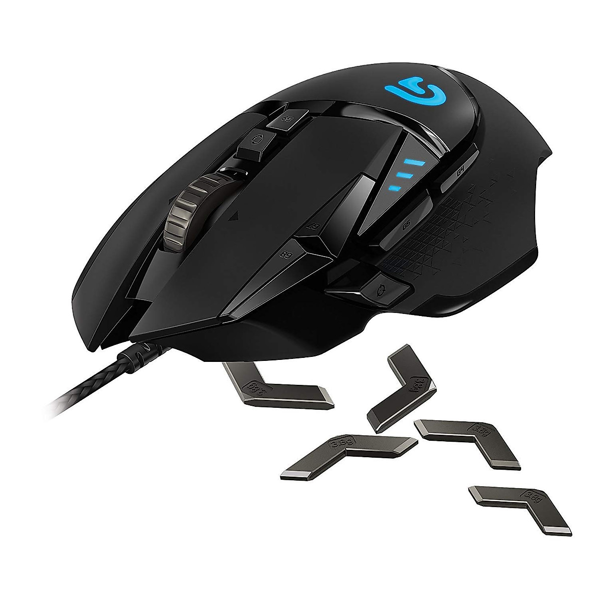 Logitech G502 Proteus Core Tunable Gaming Mouse, 12,000 DPI On-The-Fly DPI Shifting, Personalized Weight and Balance Tuning with (5) 3.6g Weights, 11 Programmable Buttons, Fully Customizable Surface