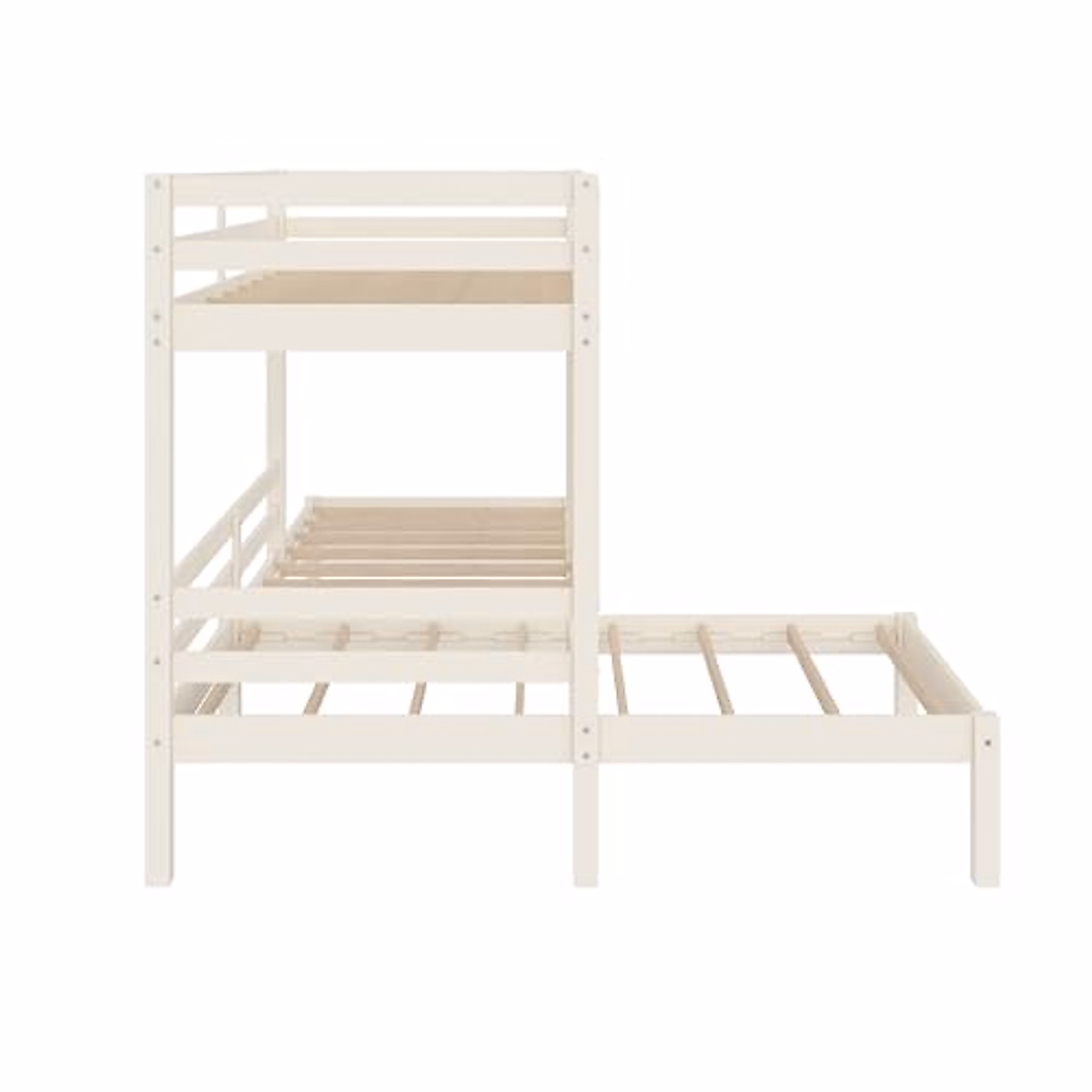 DHP Casey Kids' L-Shaped Corner Triple Bunk Bed, White