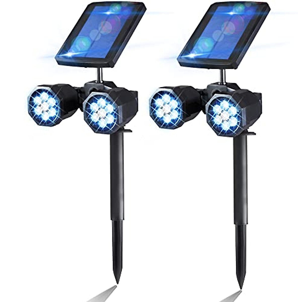 Bell+Howell Bionic Spotlight Duo Solar Lights Outdoor with Motion Sensor 14 LED Lights Super Bright Waterproof Landscape Spotlights for Patio Garden Garage Outdoor Lighting As Seen On TV Set of 2