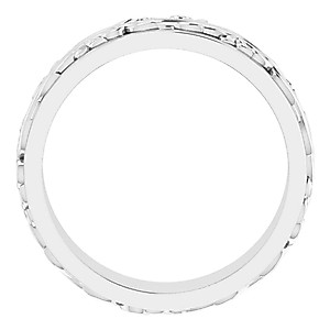 The Black Bow 7mm 14K White Gold Sculptural Standard Fit Band Size 7.5