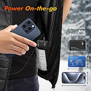 bellaciao 5v 2a Heated Vest Battery Pack 10000mah Power Bank with Dual USB Ports Pokect Size Rechargeable Portable Charger for Heated Vest Heated Jacket Heated Clothing iPhone for Men Women
