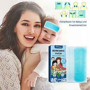 Active Moist Cool And Cool Stickers Are Used For Children's Fevers Discomfort And Migraine Cool And Cool Headache And Cool Stickers A Package Of 5 Children's Fevers Stickers Ordinary Buffet for Face