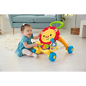 Fisher-Price Baby & Toddler Toy Musical Lion Walker Push Along with Lights Sounds & Developmental Activities for Ages 6+ Months