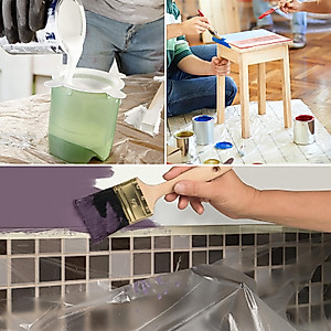 5PCS Painters Plastic Drop Cloth, 9x12 Feet Feet Plastic Painting Tarp Waterproof Plastic Cover Clear Tarp Plastic Sheeting for Painting for Couch Cover and Furniture Cover