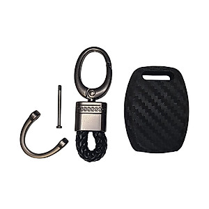 Silicone Remote Key Cover Carbon Fiber Style 3 Buttons with Keychain For Honda Vehicles