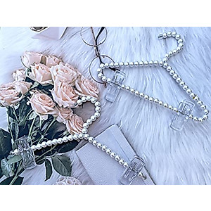 Aimeely 10" Pearl Adult Kids Pants Hangers Luxury Pack of 5 Non-Slip Metal Heavy Duty Party Daily Clothes Rack 1#