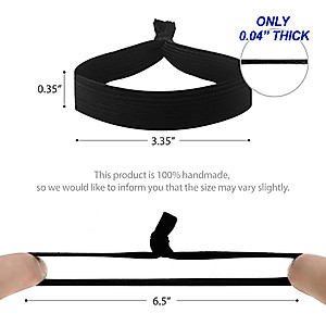 HAVHAF Knotted Mens Hair Ties For Men 5 pcs (Wide, Black) - No damage Crease Breakage Men with Long Hair | For Buns Curly Thick Elastic Hair Ties For Guys | Perfect hairtie For Men