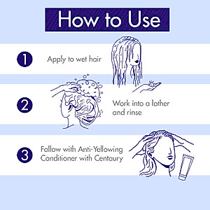 Klorane Plant-Based Purple Shampoo with Centaury, Brightens Blonde, Platinum, Silver, Gray or White Hair, Neutralizes Unwanted Yellow and Copper Tones, Paraben, Silicone and Sulfate Free, 13.5 fl.oz.