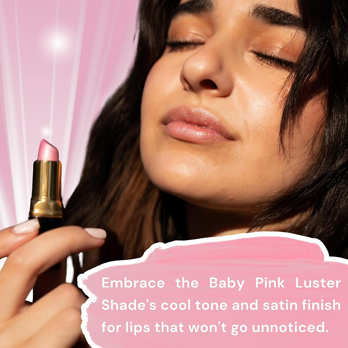 Essence Of Argan Deep Moisturizing Long Lasting Lipstick & Lip Care with 100% Pure Organic Argan Oil, Shea Butter, Jojoba Oil & Aloe Vera Pink Luster