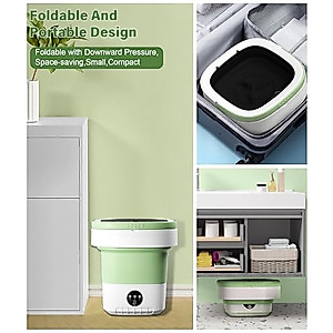 13L Portable Washing Machine, Mini Portable Washer with Spin Dryer, 3 Modes Deep Cleaning for Baby Clothes Socks Underwear or Small Items, small Washing Machine suitable for Apartment,RV Travel Green