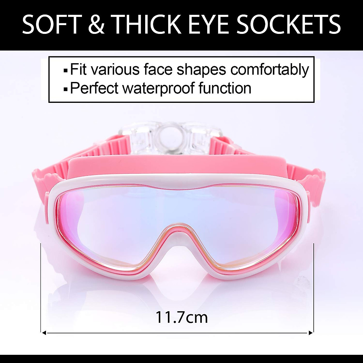 Young4us 2 Pack Kids Swim Goggles, Swimming Glasses for Children from 3 to 15 Years Old