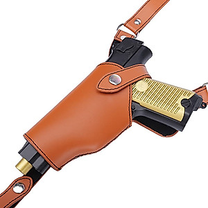 Shoulder Holster, Dual Gun Shoulder Holster PU Leather Concealed Carry Holster Adjustable Vertical Gun Holster for Right and Left Hand