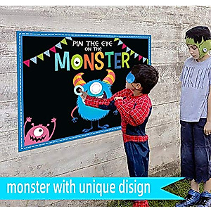 MISS FANTASY Kids Party Games, Pin The Eye on The Monster, Halloween Party Activities for Children