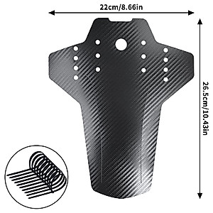 2PCS Mountain Bike Fender MTB Mud Guard, Adjustable Carbon Fiber Bicycle Mudguard Front + Rear Fender Set Compatible with 26"/27.5"/29" Waterproof Mountain Bike Mud Guards, Easy to Install