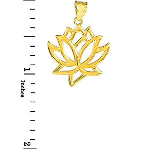 10k Yellow Gold Lotus Flower Pendant
