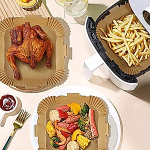 MOSFiATA Air Fryer Disposable Paper Liner- Square Non-Stick Parchment Paper Liners, Oil-proof, Water-proof Cooking Baking Roasting Filter Paper for Air Fryers Basket, Microwave Oven (7.9 IN-120PCS)