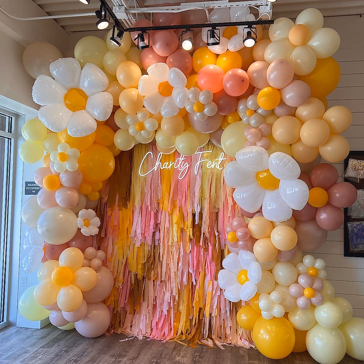 Daisy Balloon Garland Arch Kit-131Pcs Sunflower Pastel Orange and Yellow Balloons for Boho Two Groovy Party Decoration Daisy Theme Wedding Birthday Party Baby Shower