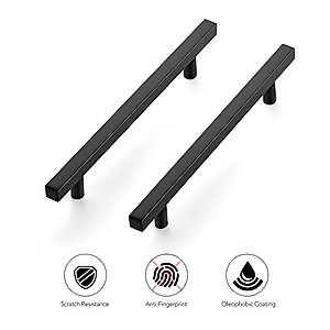 Ravinte 10 Pack 8-13/16" Square Cabinet Pulls Matte Black Stainless Steel Kitchen Cupboard Dresser Handles Cabinet Handles 8-13/16" Length, 6-1/4" Hole Center
