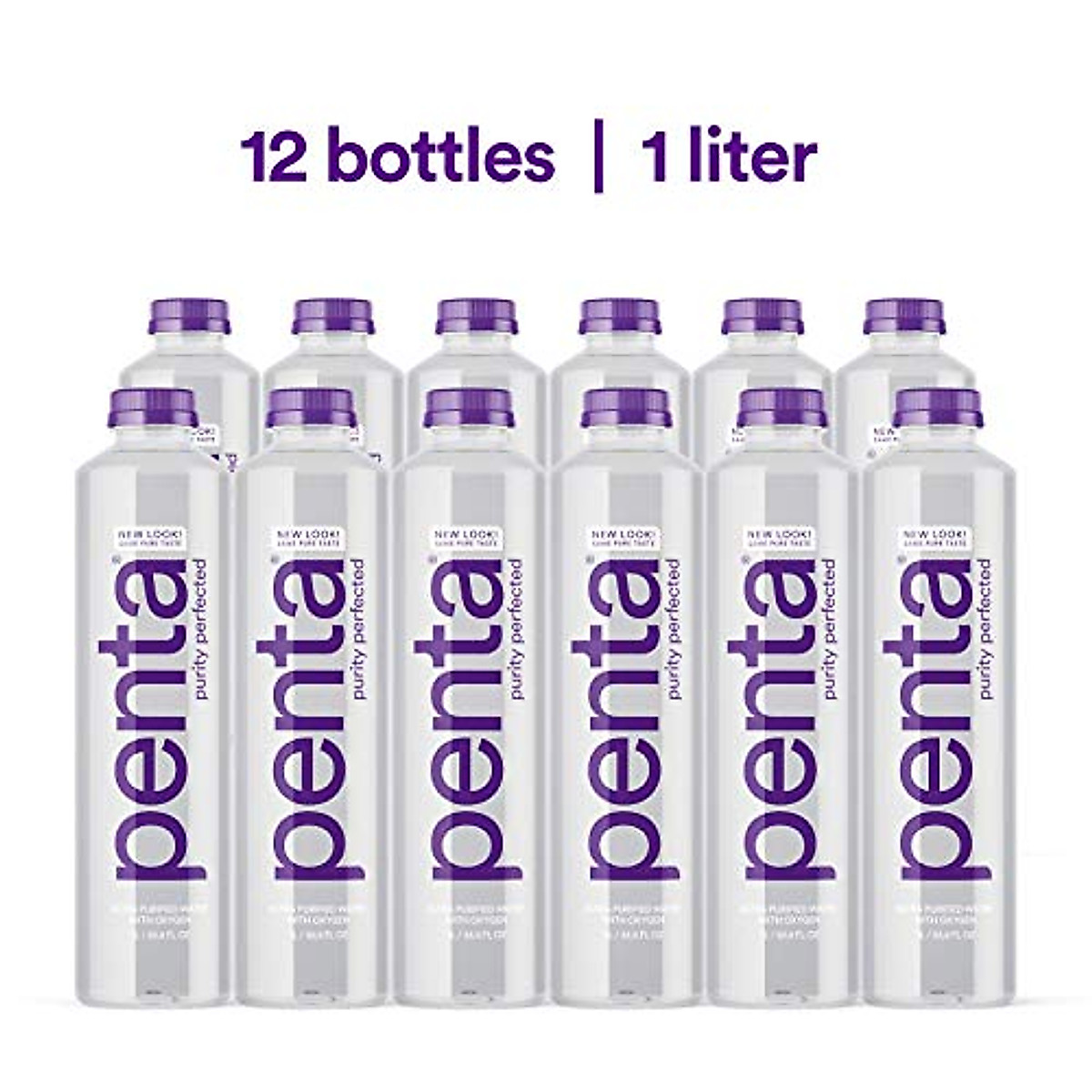 Penta Ultra-Purified Water, Oxygen Infused Natural pH Hydration, Solar-Powered 13 Step Purification Process, 33.8 Fl Oz (Pack of 12)