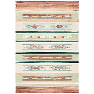 SAFAVIEH Cotton Kilim Collection Accent Rug - 4' x 6', Brown & Ivory, Handmade Southwestern Boho Tribal Cotton, Ideal for High Traffic Areas in Entryway, Living Room, Bedroom (KLC301T)