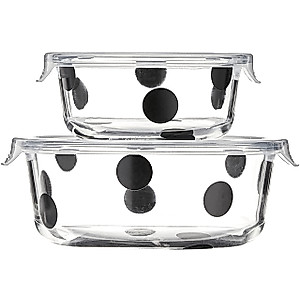 Kate Spade Deco Dot 2-Piece Round Food Storage Set