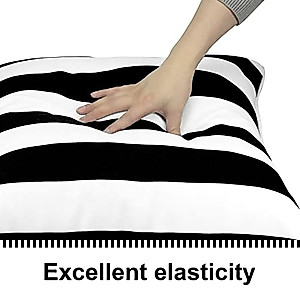 INFBLUE Deep Seating Chair Cushion Outdoor Patio Seat and Back Cushion for Outdoor Furniture Water Repellent Set 24 x 24 inches (Black Stripes)