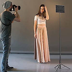 MT-54 Portable Adjustable 5ft Light Stand Tripod, Height 2ft to 5ft, Metal Stand for Small Photography Lights, Webcams, Cameras, 360º Rotating Mount, Aluminum Lightweight, with a Free Phone Mount