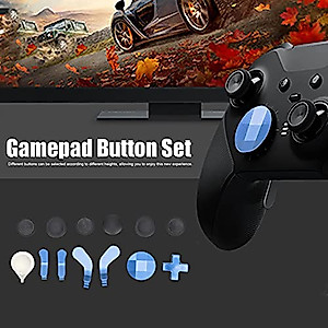 Naroote Accessories Repair Kit Bundle, Comfortable Hand Feel Durable Game Controller Button Paddles Set for Repair Parts Replacement for Elite Series 2(Blue)