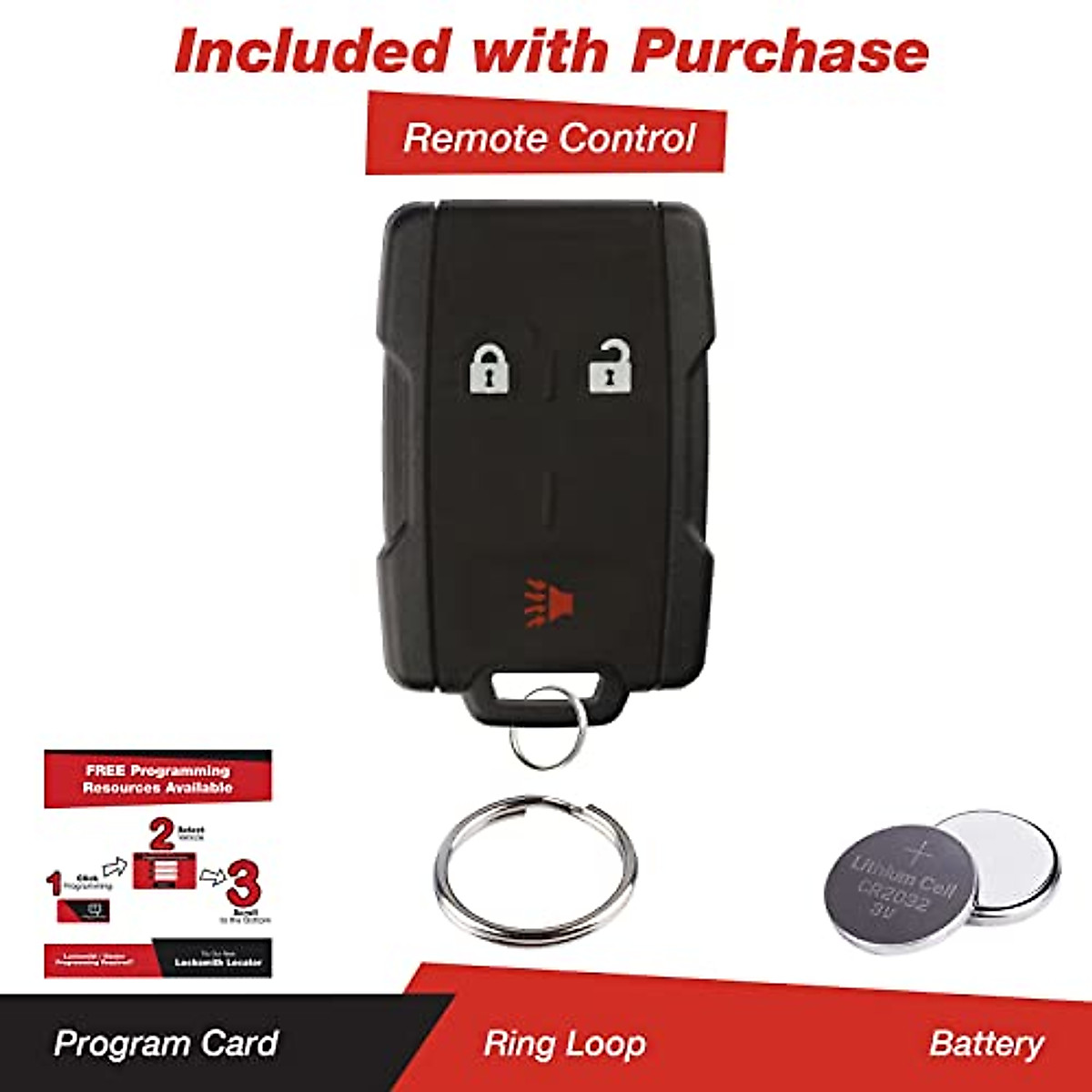 KeylessOption Keyless Entry Remote Car Key Fob Alarm for Chevy Colorado Silverado GMC Canyon Sierra M3N-32337100