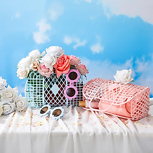 Sweetude 12 Pcs Jelly Bags with Sunglasses Jelly Purse Basket Reusable Tote Beach Handbags for Women Girls Kid(Colorful)