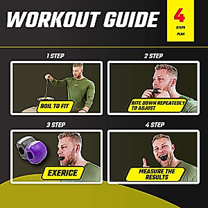 Jawzrsize Pop N Go and Custom Fit Jaw Enhancer Bundles- Jaw, Face, and Neck Exerciser and Toner (Custom Fit Advanced & Elite Bundle, Purple & Green)