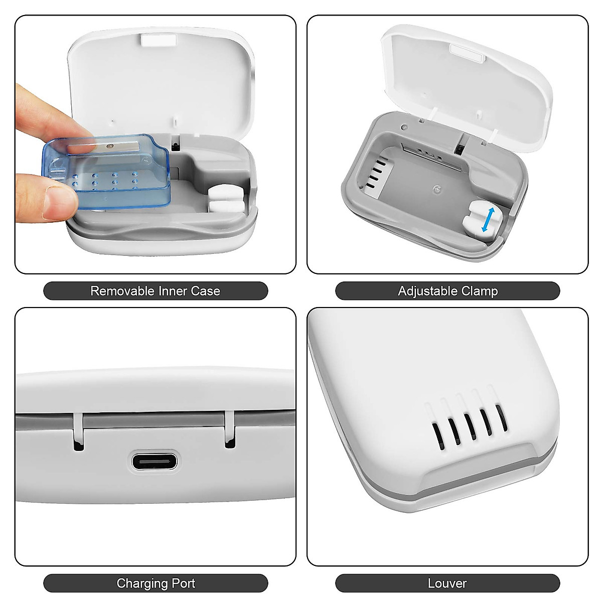 EVEMANT Portable Toothbrush Case Rechargeable Toothbrush Case for Houshold and Business Trip or Traveling (White)