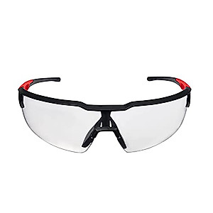 Milwaukee Anti-Scratch Safety Glasses Clear Lens Black/Red Frame - Case of: 1;