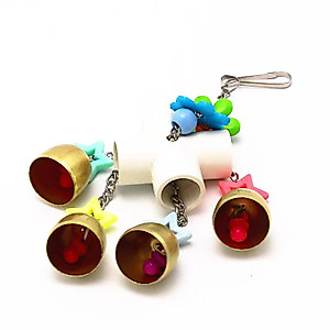 Fejapa Bird Swing Bells Toy with Bell Chewing Hanging Ring Toy Cage Bite for Pet Budgie Parakeet Cockatiel Conure Macaw African Grey Eclectus Cockatoo Finches Lovebird Quaker Parrot Finch Canary