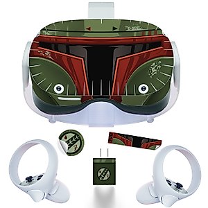 Arlon Graphics Bounty Hunter Skin Wrap Decal for Oculus Quest 2 - Includes Decals for The Front, top, Bottom, Two Controllers, Charging Plug and 2 Extra Stickers - Video Instructions, Green