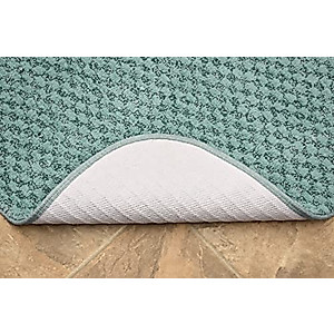 Garland Rug Cabernet Nylon Washable Bath Rug, 3-Piece Rug Set, Sea Foam