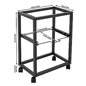 2-Tier Rolling File Cart, Hanging Mobile File Rack, Movable Pull-Out File Folder Rack, File Cabinet with Wheels for Home, Office (Black)