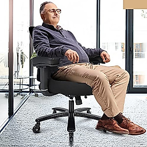 Big and Tall Office Chair 400lbs - Ergonomic Mesh Executive Desk Chair, Heavy Duty Computer Chair-Wide Thick Seat Cushion, Metal Base, Adjustable Lumbar Support, Rubber Blade Wheels, 4D Armrests