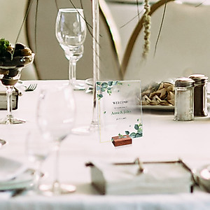 25 Pcs Wood Place Card Holder 2 Inch Rustic Table Number Holders Stands Wooden Sign Holders Photo Card Display Wood Stand for Wedding Party Birthday Retail Shop Office Pictures Menu Decorations