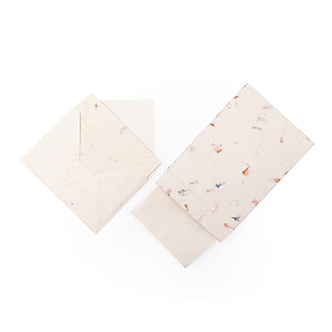 HIMALAYAN BAZAAR Lokta Paper Greeting Cards and Envelope Set - Ecofriendly Stationary Blank Note Cards | All Occasion Greeting Cards | Handmade in Nepal