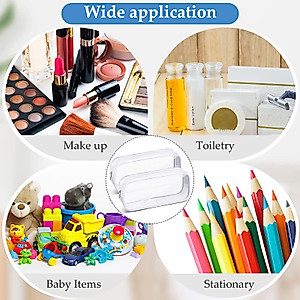 Cindeer 12 Pcs Clear PVC Pencil Bags with Zipper Pencil Pouch Clear Pencil Box Travel Toiletries Bag Makeup Bags Large Capacity Pencil Bag for Office Stationery Travel Storage (White)