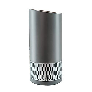 Hunter HP400 Round Tower Air Purifier for Small Rooms Features EcoSilver Pre-Filter, True HEPA Filter, Multiple Fan Speeds, Soft Touch Digital Control Panel, Sleep Mode, Timer, Accent Light