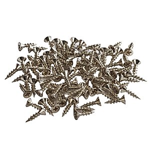 Rok Hardware #7 x 5/8" Flat Head Phillips Deep Thread Wood Screws Nickel Plated - Super Value 100 Pack
