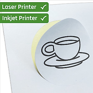 2" Round Matte White Sticker Label, Laser/Inkjet Printing - Letter Size, 30 Sheets