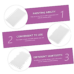 CORHAD 7Pcs Acrylic Painting Scrapers Diy Wave Design Art Scraper Tools for Creative Painting Techniques and Artistic Projects