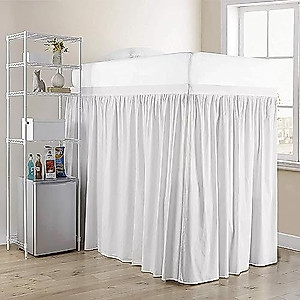 Full XL 30" Inch Drop Long Dorm Bed Skirt, Ruffled Pattern College Dorm Room Bed Skirts, Split Corner, Easy Care, No Wrinkle Microfiber Bed Skirt