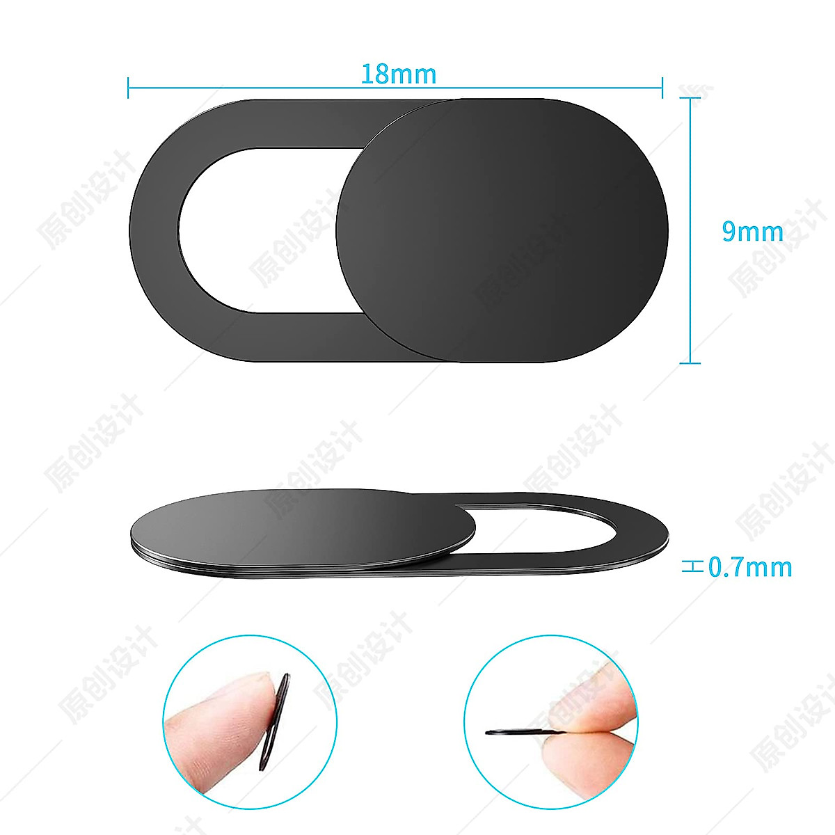 InnoUS Webcam Cover Slide, 6-Pack Ultra-Thin Camera Blocker, Computer Camera Cover Slide, Laptop Camera Cover Slide, Camera Blocker, Computer Camera Cover Slide| Privacy Blocker, Privacy Cover, Blcak