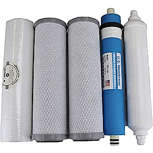 Compatible APEC Ultimate Complete 5 stage high capacity filter set for model RO-90 3/8” RO-HI RO Reverse Osmosis systems FILTER-MAX-90-38 3/8", 100% compatible + instructions and free tech support