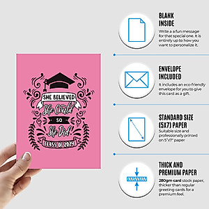 Graduation Card for Her - High School College Graduation Cards 2024 for Women - Masters Degree Congratulations Cards for Girls - Proud of You Card for Daughter, Granddaughter, Sister, Niece...